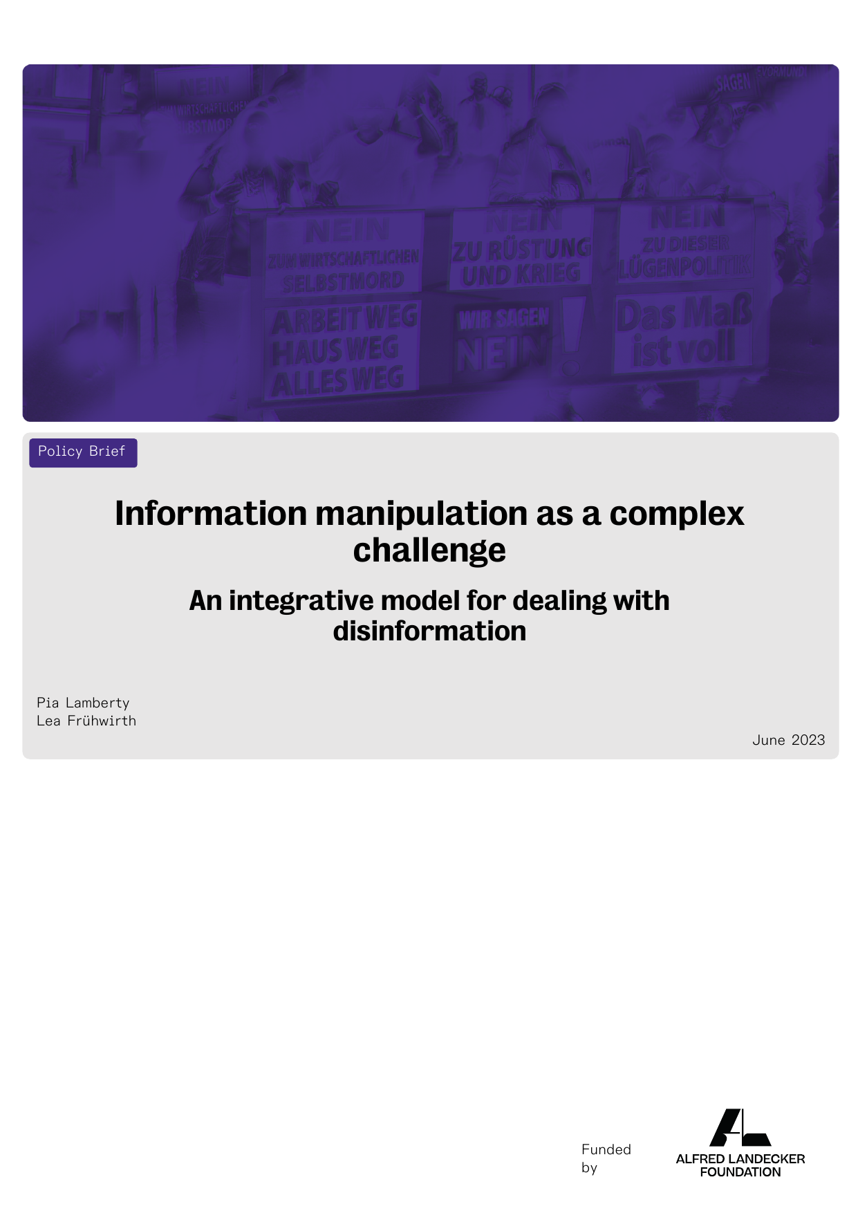 Information manipulation as a complex challenge | CeMAS